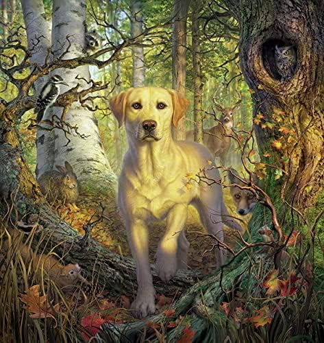 Jigsaw Puzzles for Adults Yellow Lab In Fall Puzzle Wooden Puzzles ...