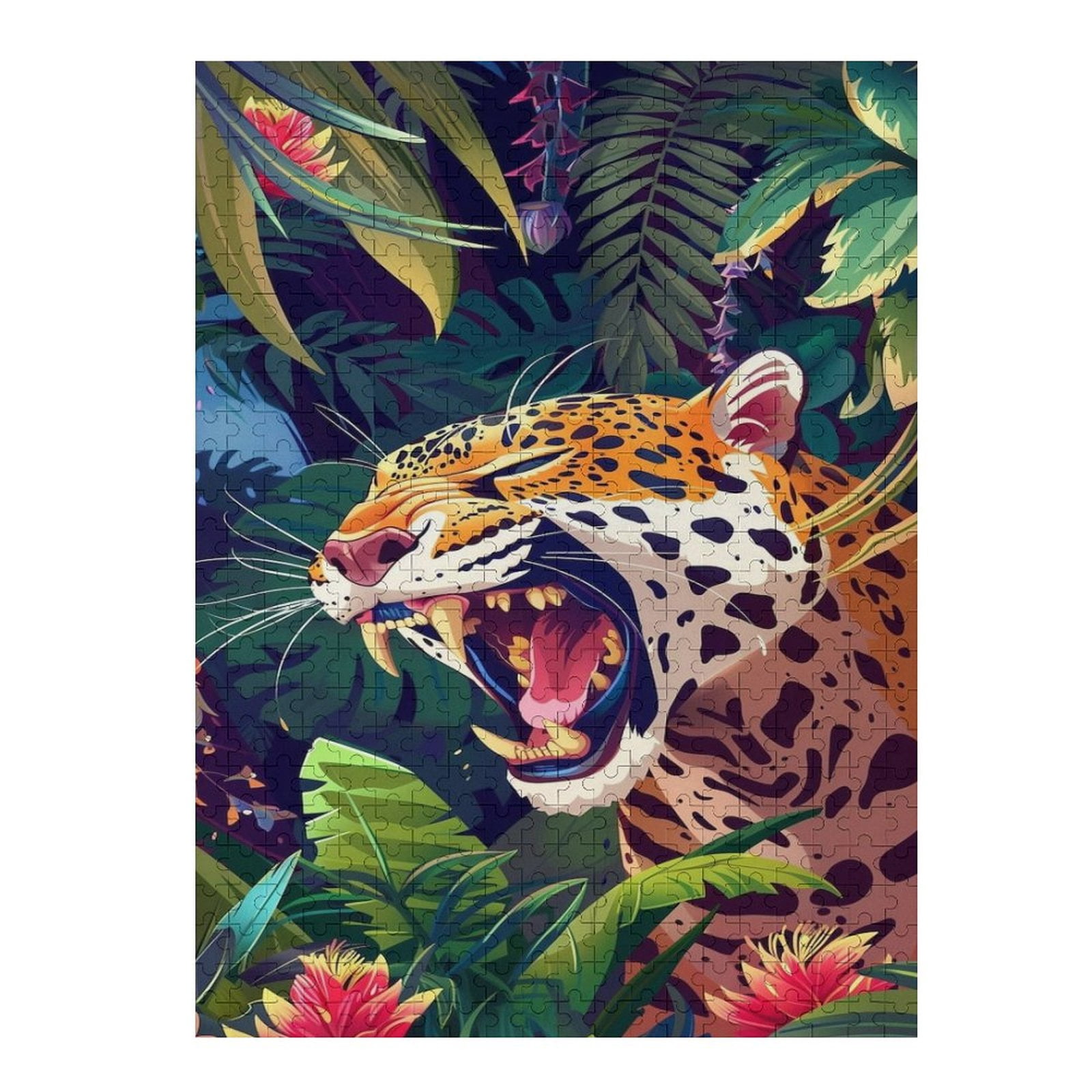 Jigsaw Puzzles - Aggressive - Looking Jaguar with Open Mouth ...