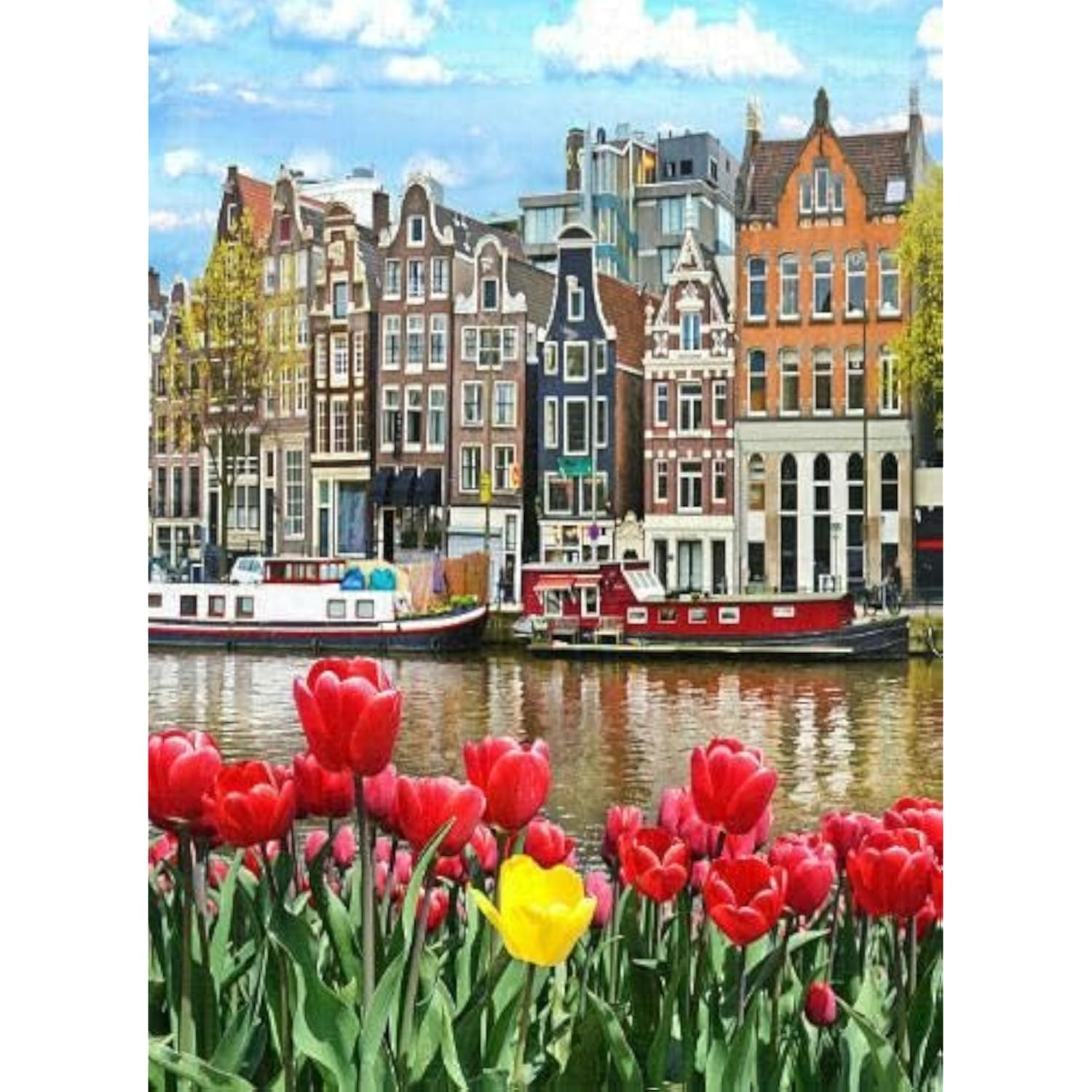 Jigsaw Puzzles Beautiful Landscape Flower and Houses Amsterdam Holland ...