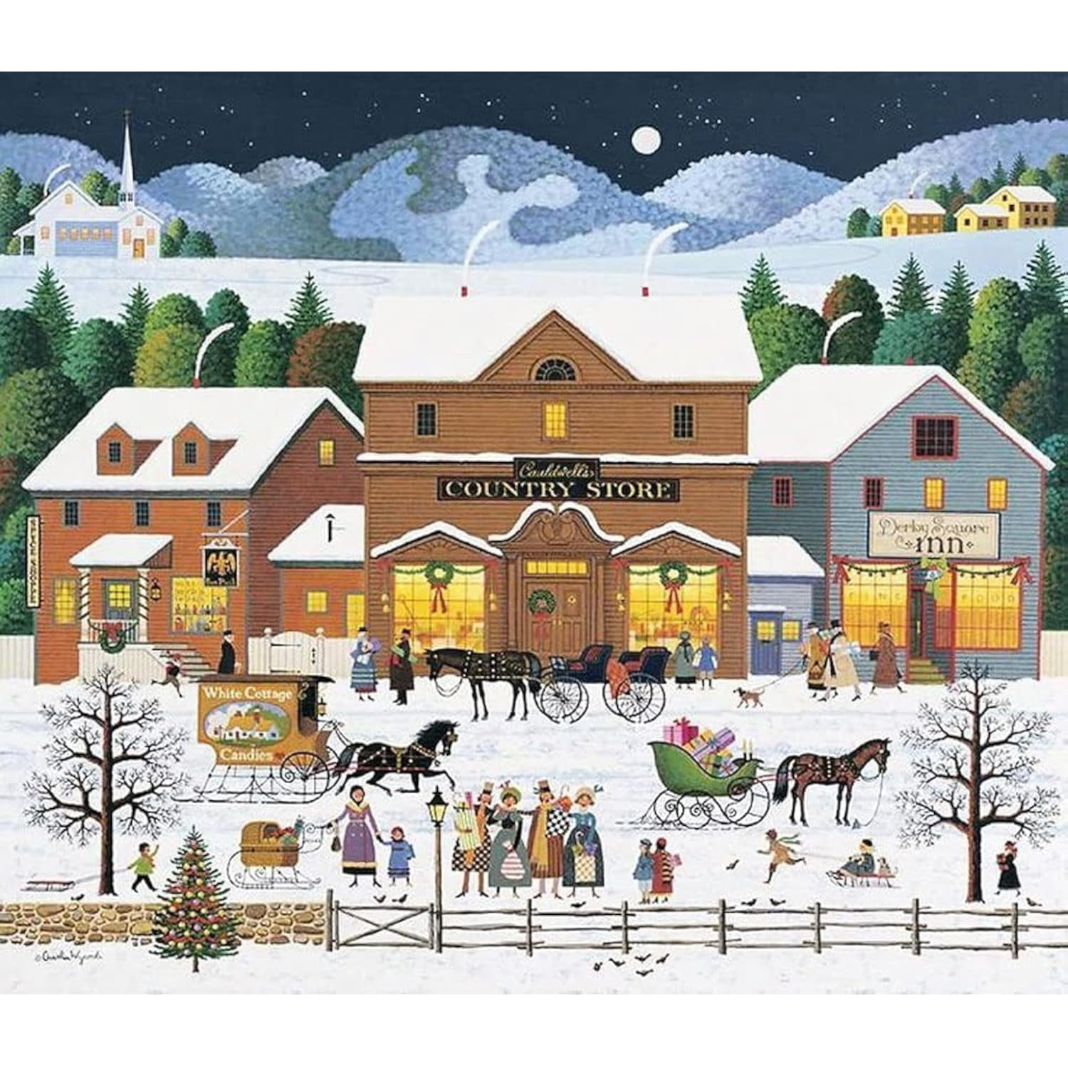 Jigsaw Puzzles Charles - Wysocki Christmas Eve 500 Piece Jigsaw Puzzle challenging and ...