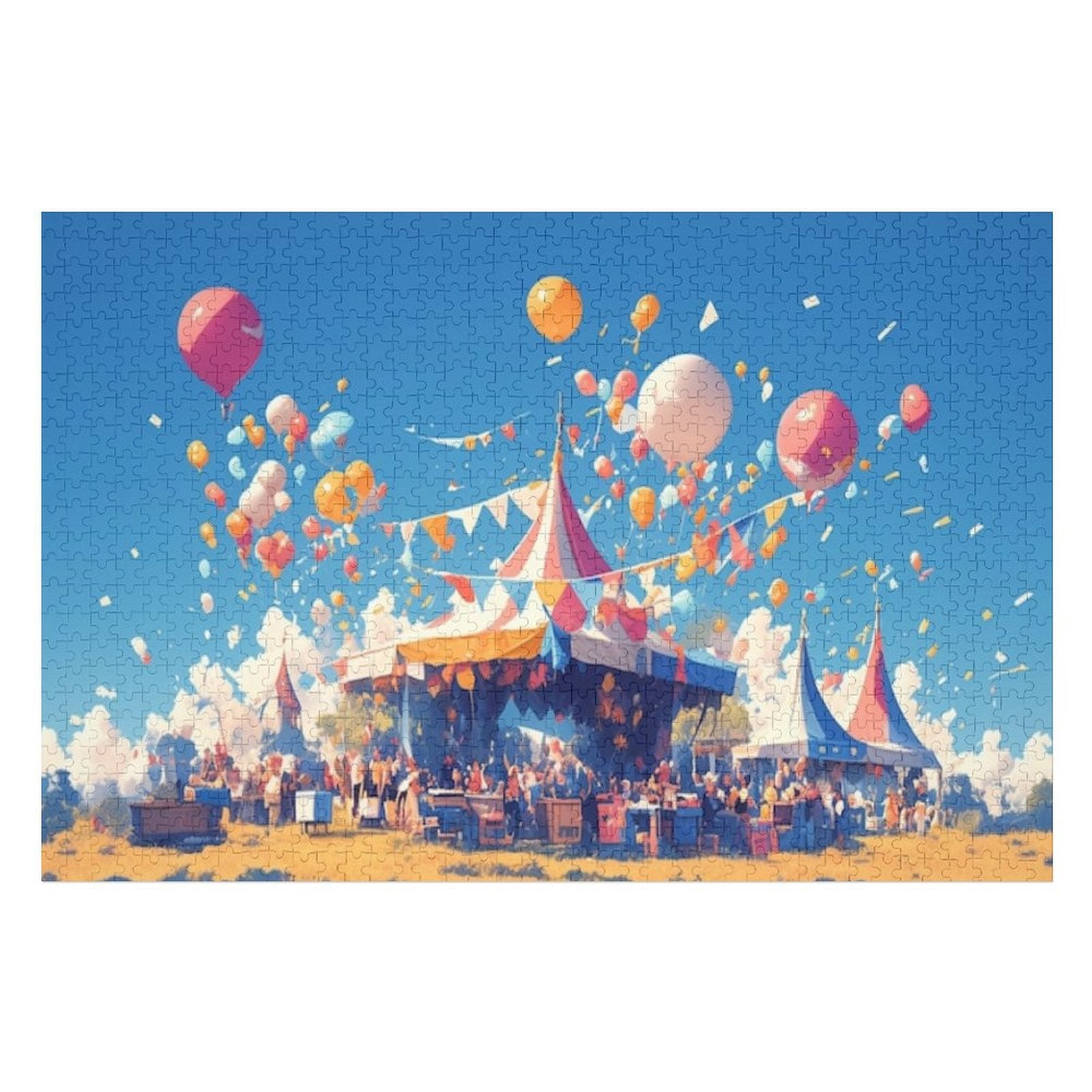 Jigsaw Puzzles - Colorful Balloons And Tents at An Outdoor Celebration ...