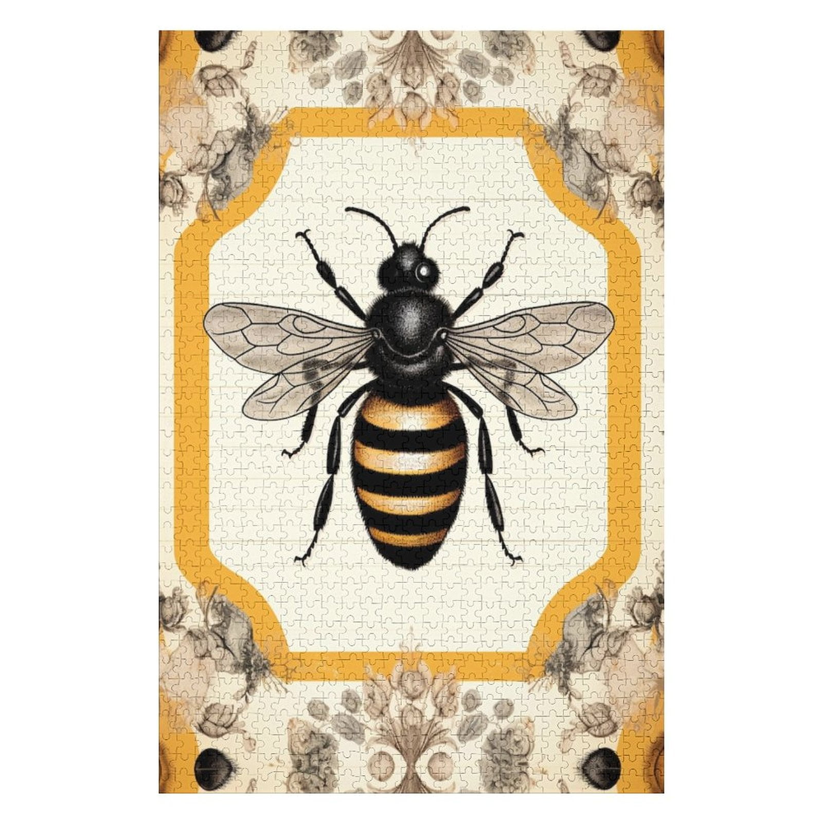 Jigsaw Puzzles - Detailed Illustration of A Bee in The Center with An ...
