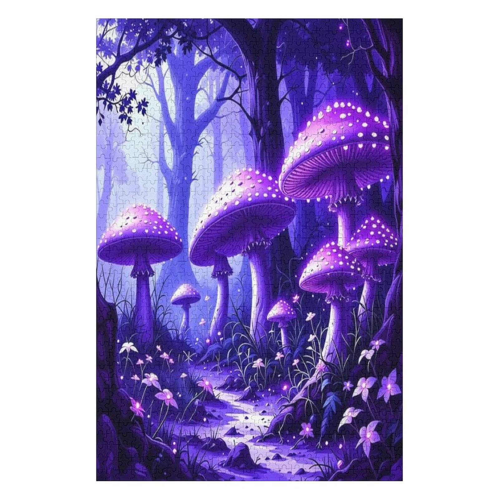 Jigsaw Puzzles Discover The Mystical Forest Of Glowing Mushrooms Wooden ...