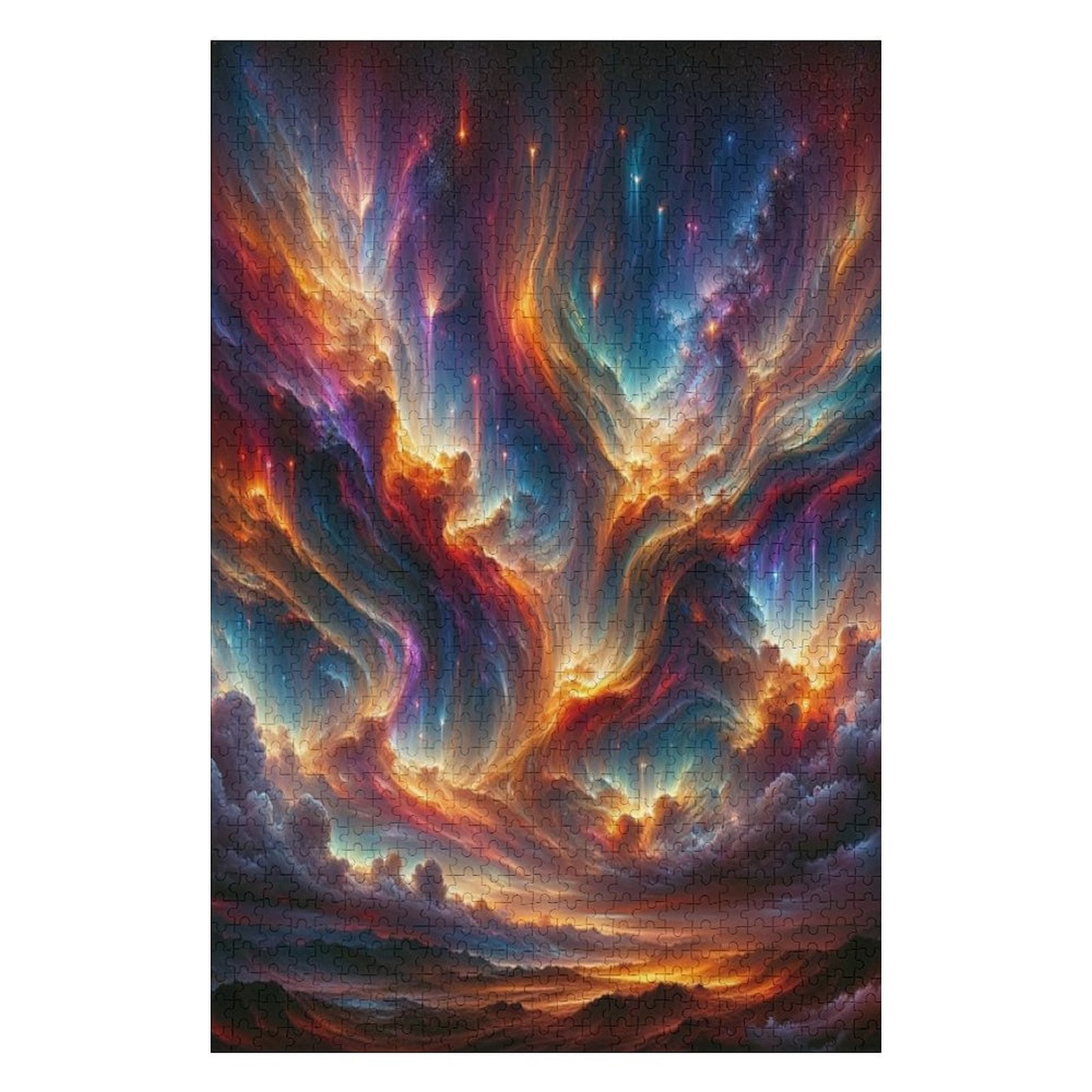 Jigsaw Puzzles Enchanting Sky Light Show Jigsaw Puzzles with Poster ...