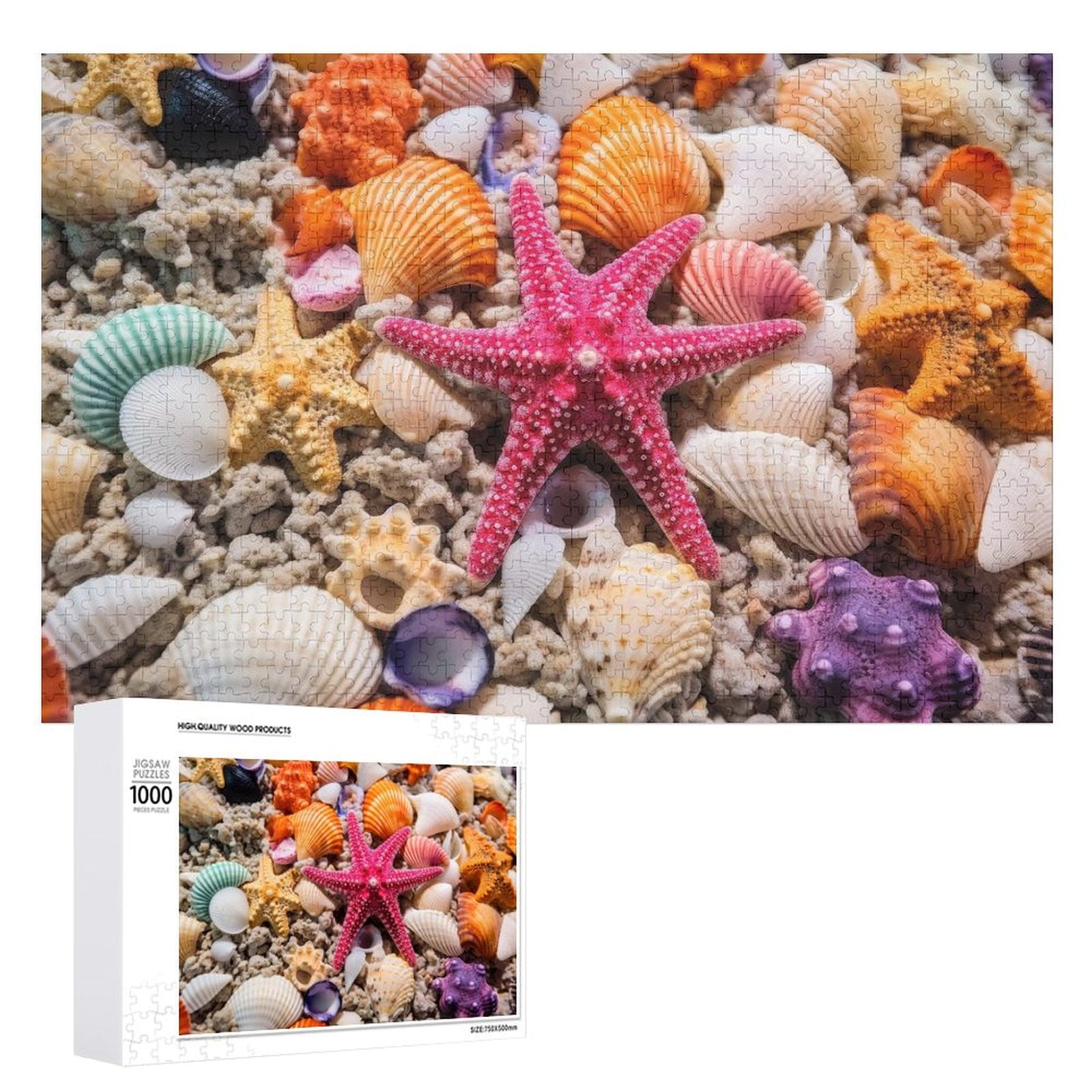 Jigsaw Puzzles For Adults 1000 Pieces, Beach Shells Interlock Perfectly ...