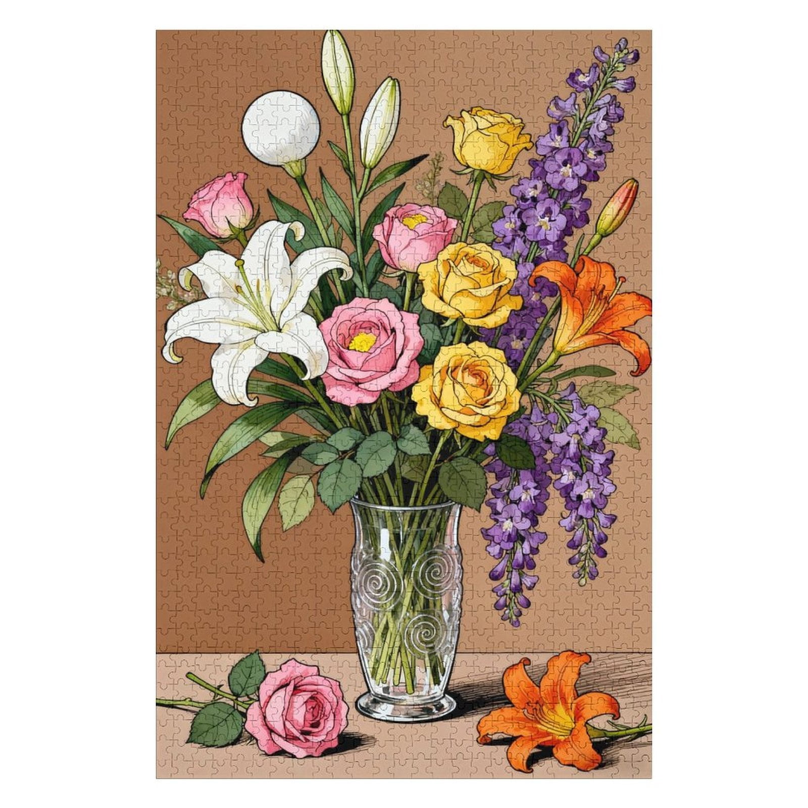 Jigsaw Puzzles The Glory of Summertime Colorful Flowers in Vase 500 ...