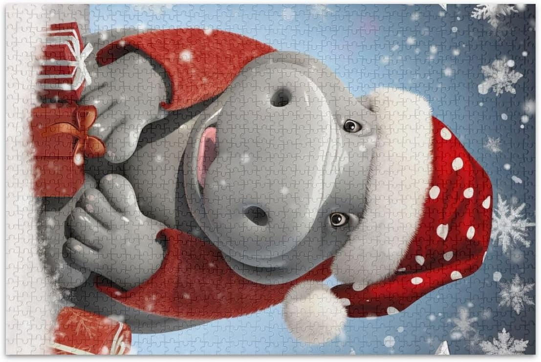 Jigsaw Puzzles Hippo Snowflakes Christmas Puzzles for Adults 500 Pieces ...