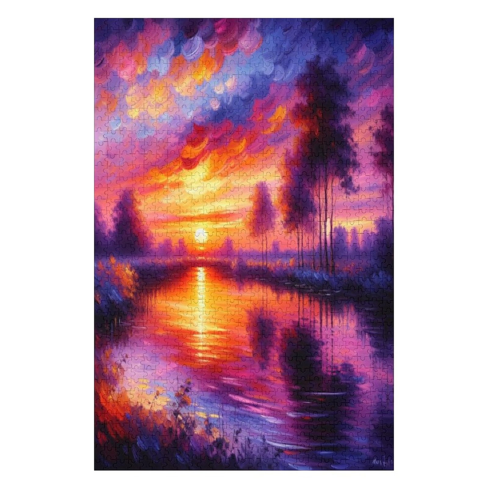 Jigsaw Puzzles Impressionist Sunset Scene With Vibrant Hues 500 Piece ...