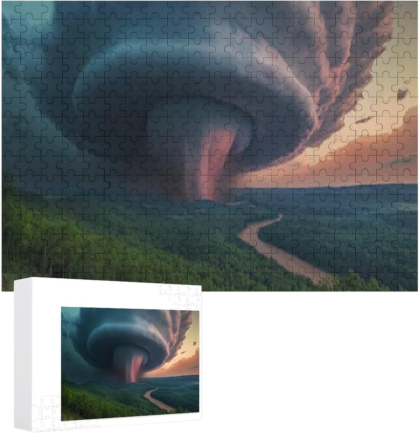 Jigsaw Puzzles Impressive Storm Cloud And River Landscape At Sunset ...