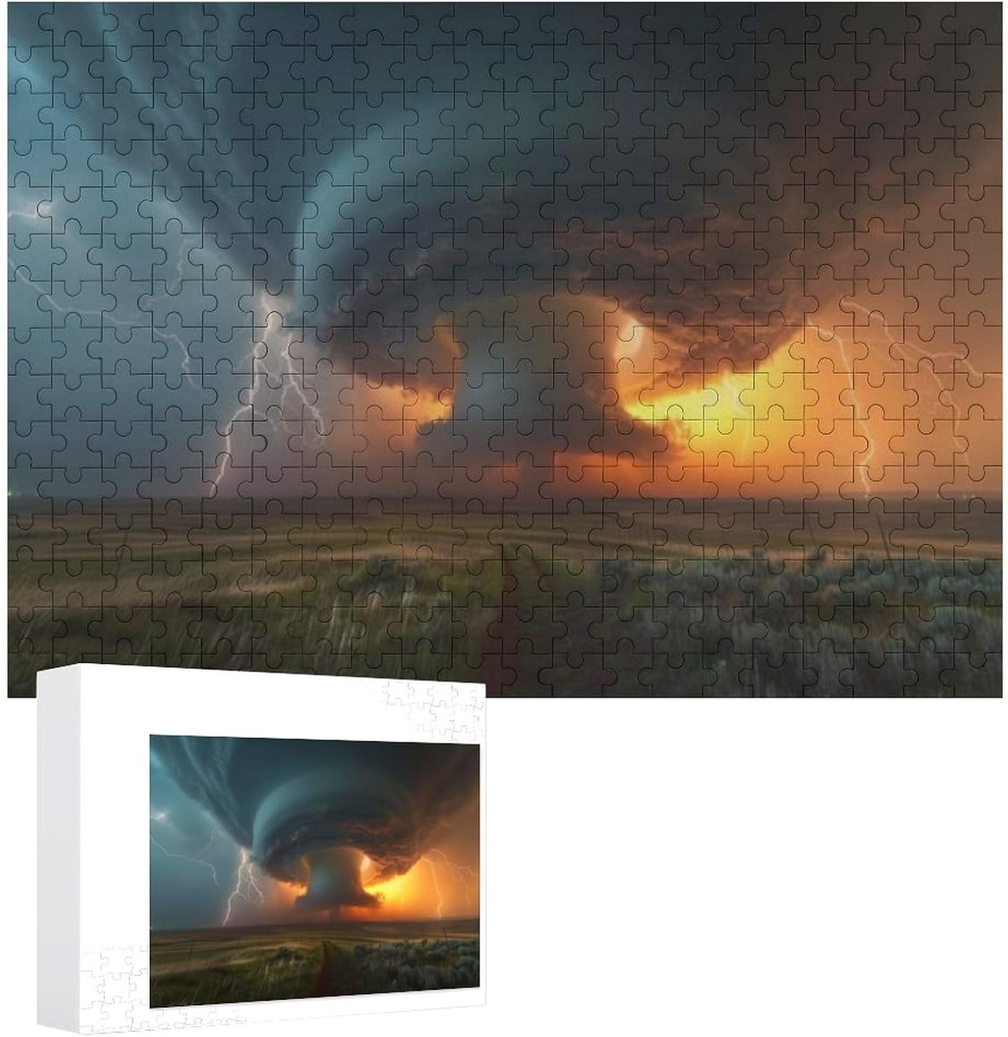 Jigsaw Puzzles, Kids Tornado Swirling On Ground Lightning Strikes ...