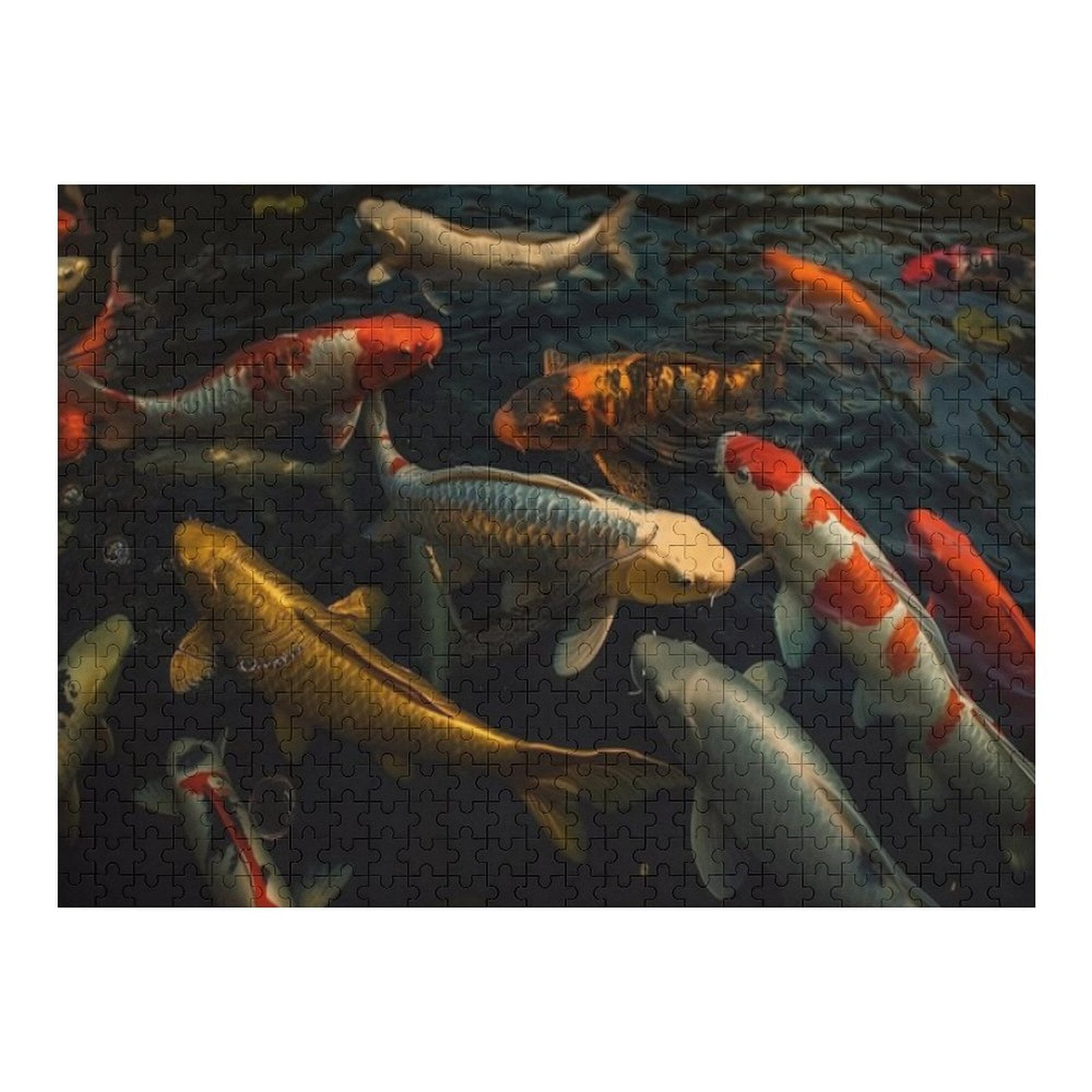 Jigsaw Puzzles - Koi Fish Swimming Gracefully in A Pond, Showcasing ...