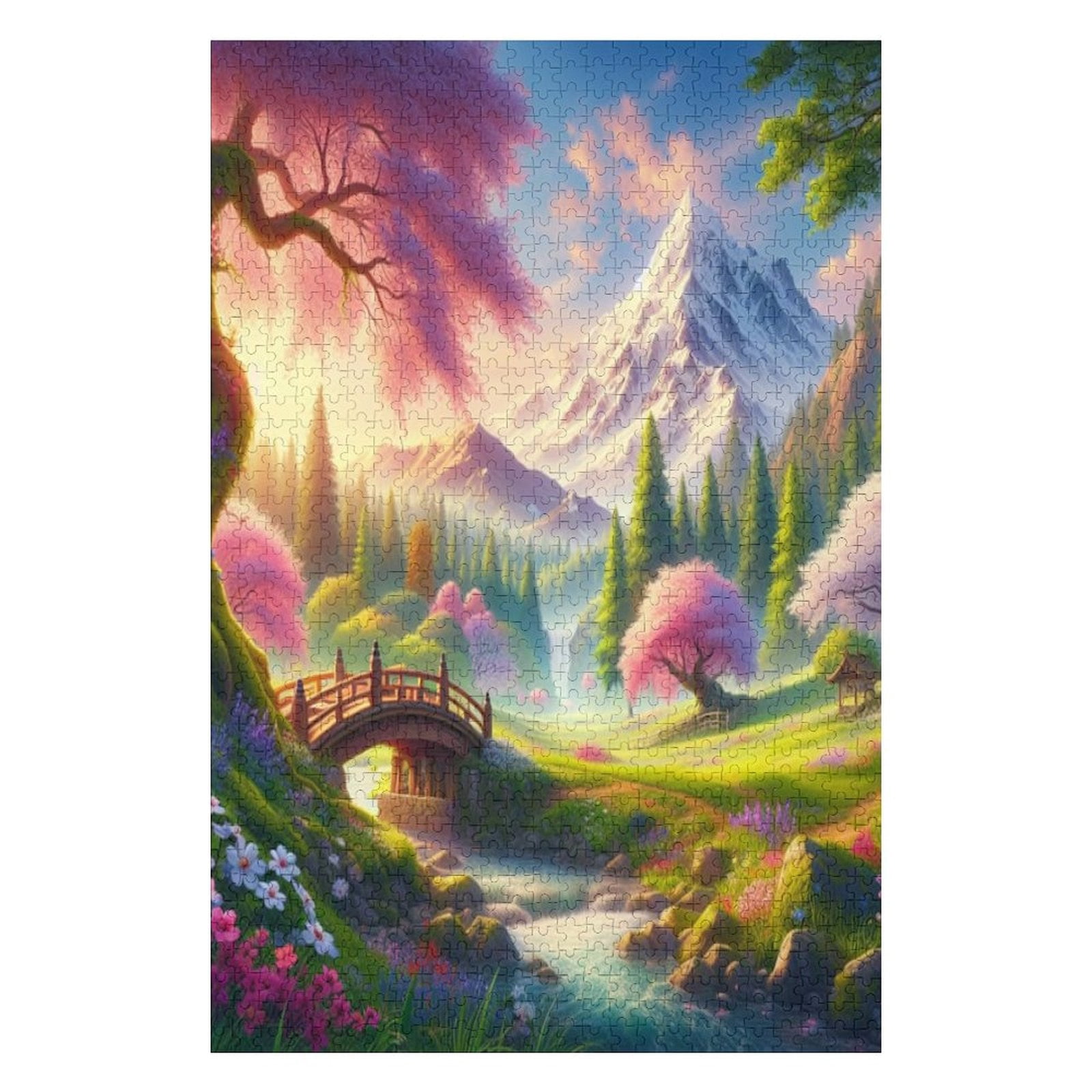 Jigsaw Puzzles Landscape Of Majestic Snow Capped Mountain And Enchanted ...