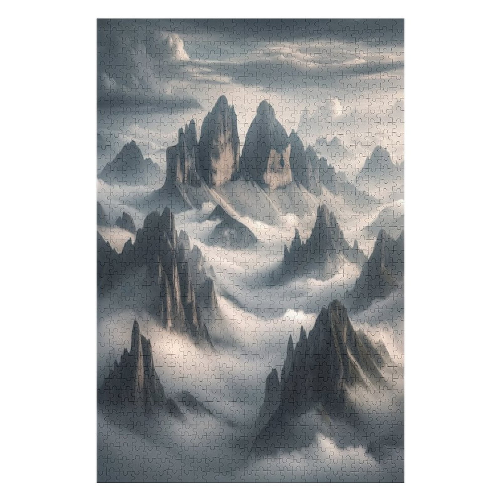 Jigsaw Puzzles Mystical Fog Covered Mountain Peaks Jigsaw Puzzles with ...