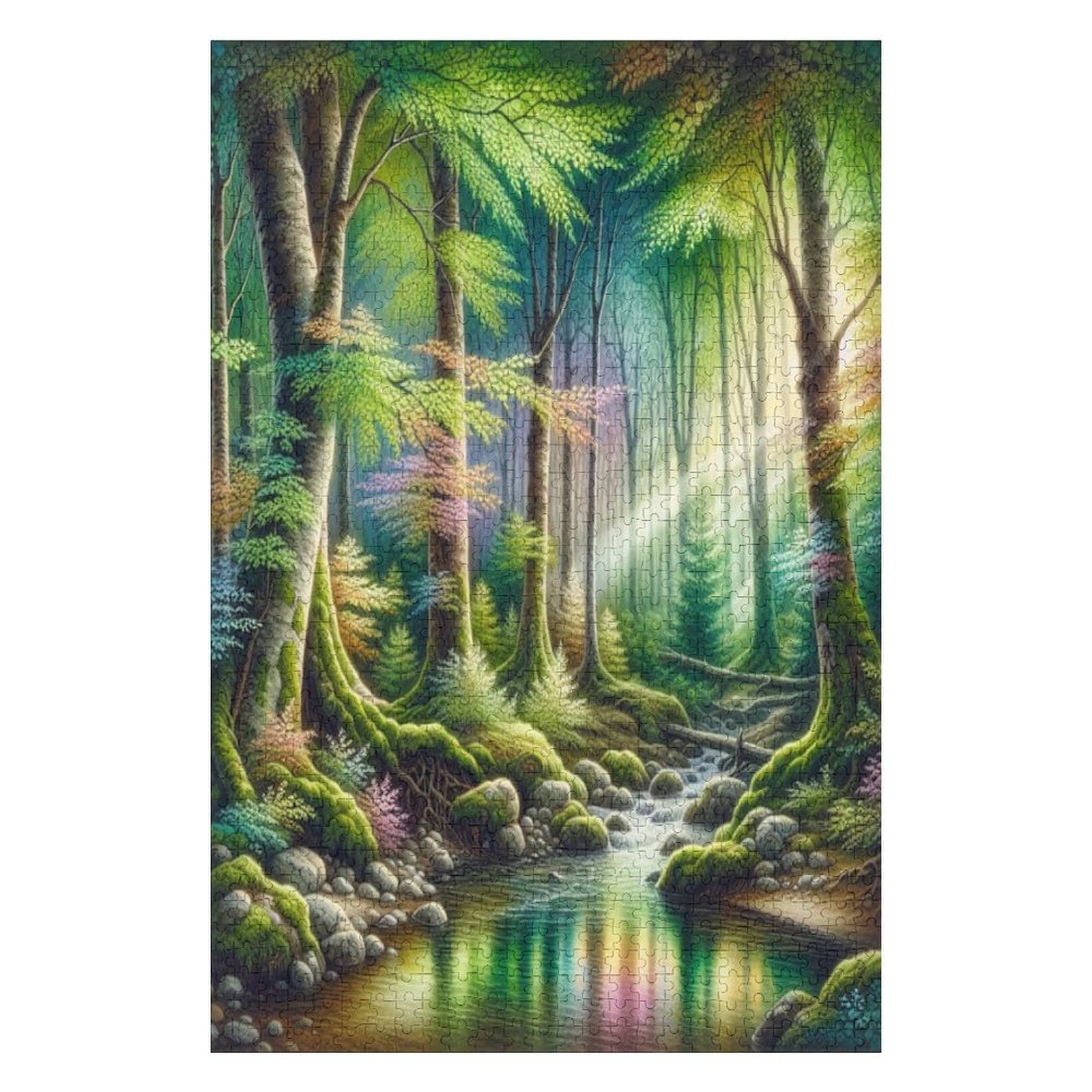 Jigsaw Puzzles Mystical Forest Watercolor Art 1000 Piece Wooden Puzzle ...