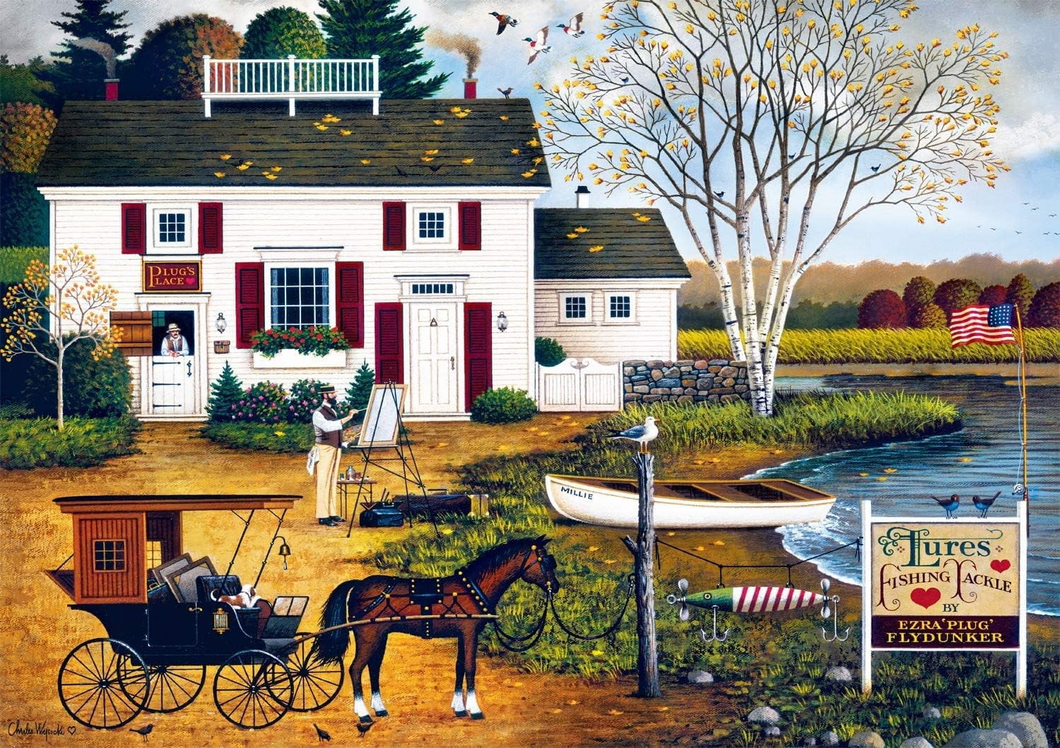 Jigsaw Puzzles Jigsaw Puzzle Charles Wysocki Birch Point Cove Puzzle ...