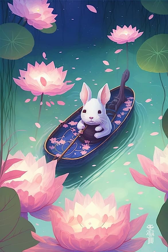 Jigsaw Puzzles Rabbit Boating on Lake 500 Piece Jigsaw Puzzle ...