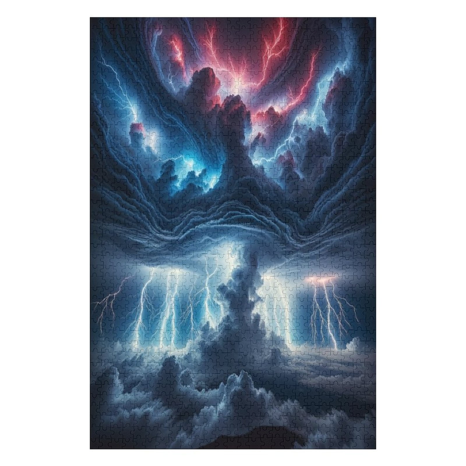 Jigsaw Puzzles Red & Blue Lightning In Stormy Sky Jigsaw Puzzles ...