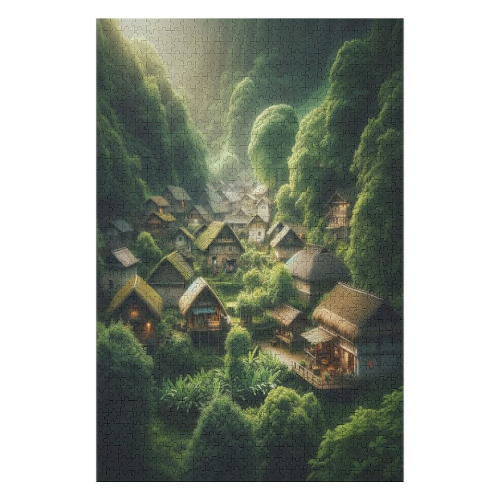 Jigsaw Puzzles Serenity Of A Thatched Roof Village Holiday Wooden ...