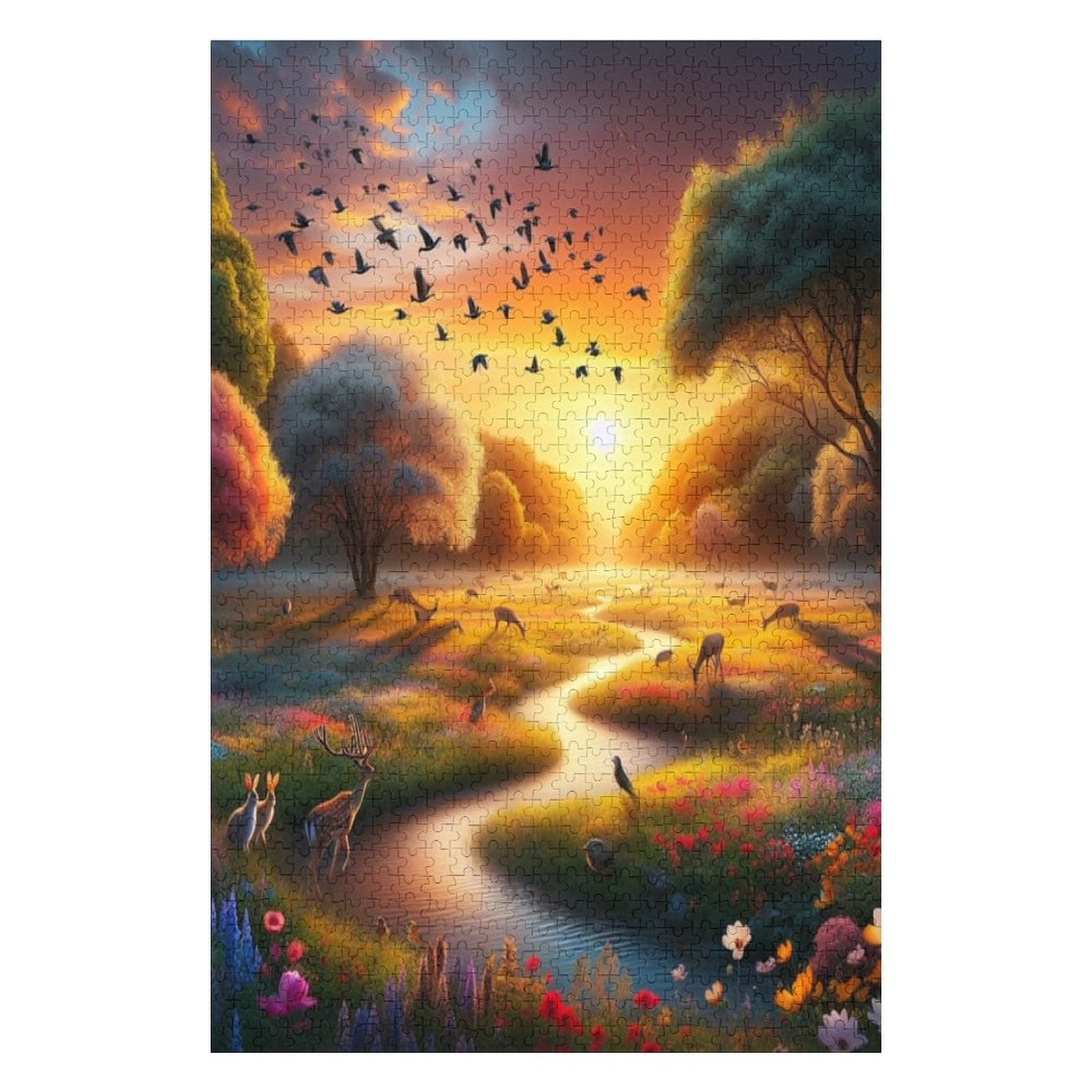 Jigsaw Puzzles Trees Birds River & Wildlife Wooden 500 Piece Surprise ...