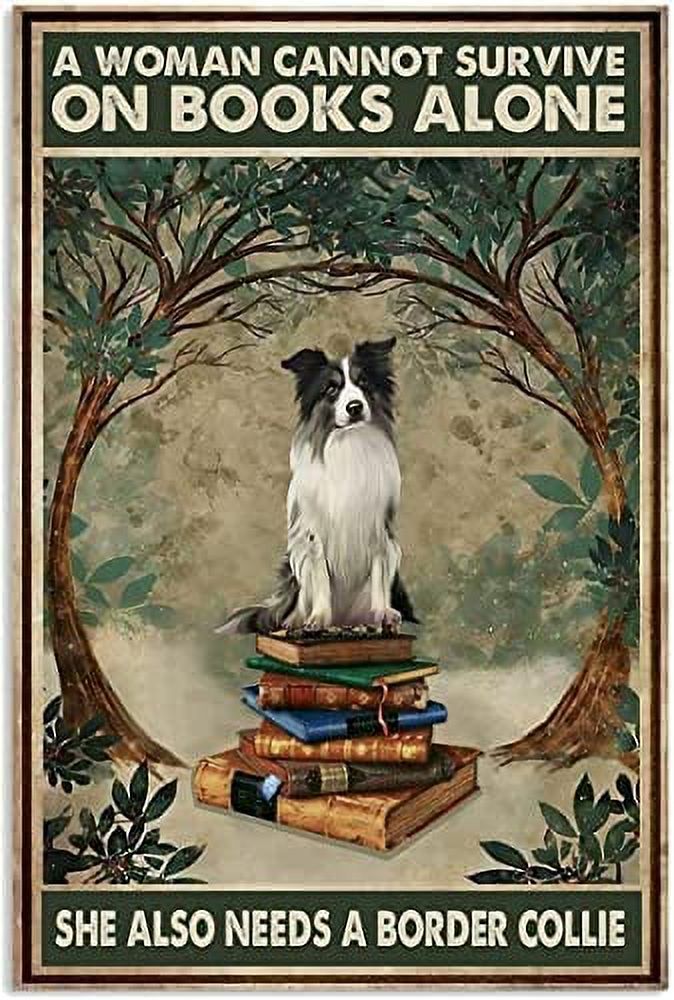 Jigsaw Puzzles Woman Love Border Collie Dog and Book 1000 Piece Jigsaw Puzzle challenging and ...