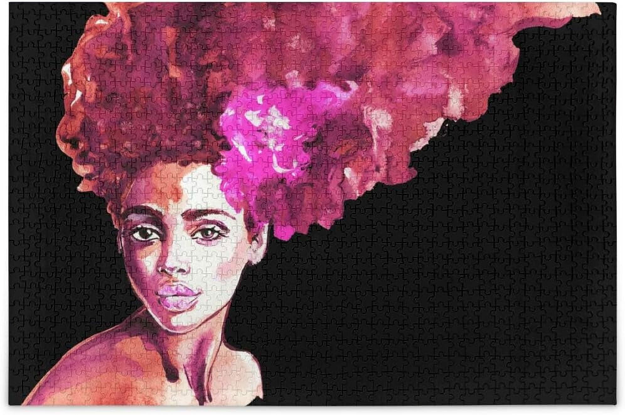 Jigsaw Puzzles for Adults 1000 Pieces African American Afro , Die-Cut ...