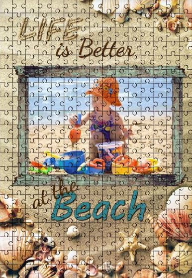 Jigsaw Puzzles for Adults 1000 Pieces Better at The Beach Wooden Puzzle ...