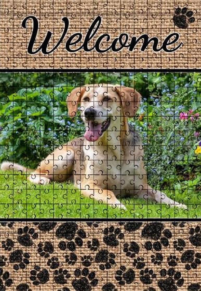 Jigsaw Puzzles for Adults 1000 Pieces Dog Paws & Burlap Wooden Puzzle ...