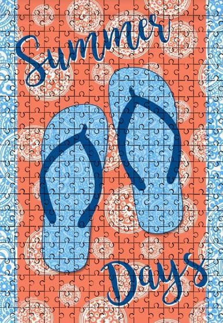 Jigsaw Puzzles for Adults 1000 Pieces Summer Days Flip Flop Wooden ...