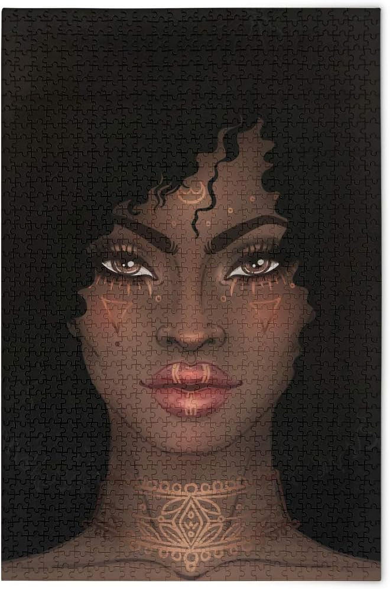 Jigsaw Puzzles for Adults 500 Pieces African American Woman , Die-Cut ...
