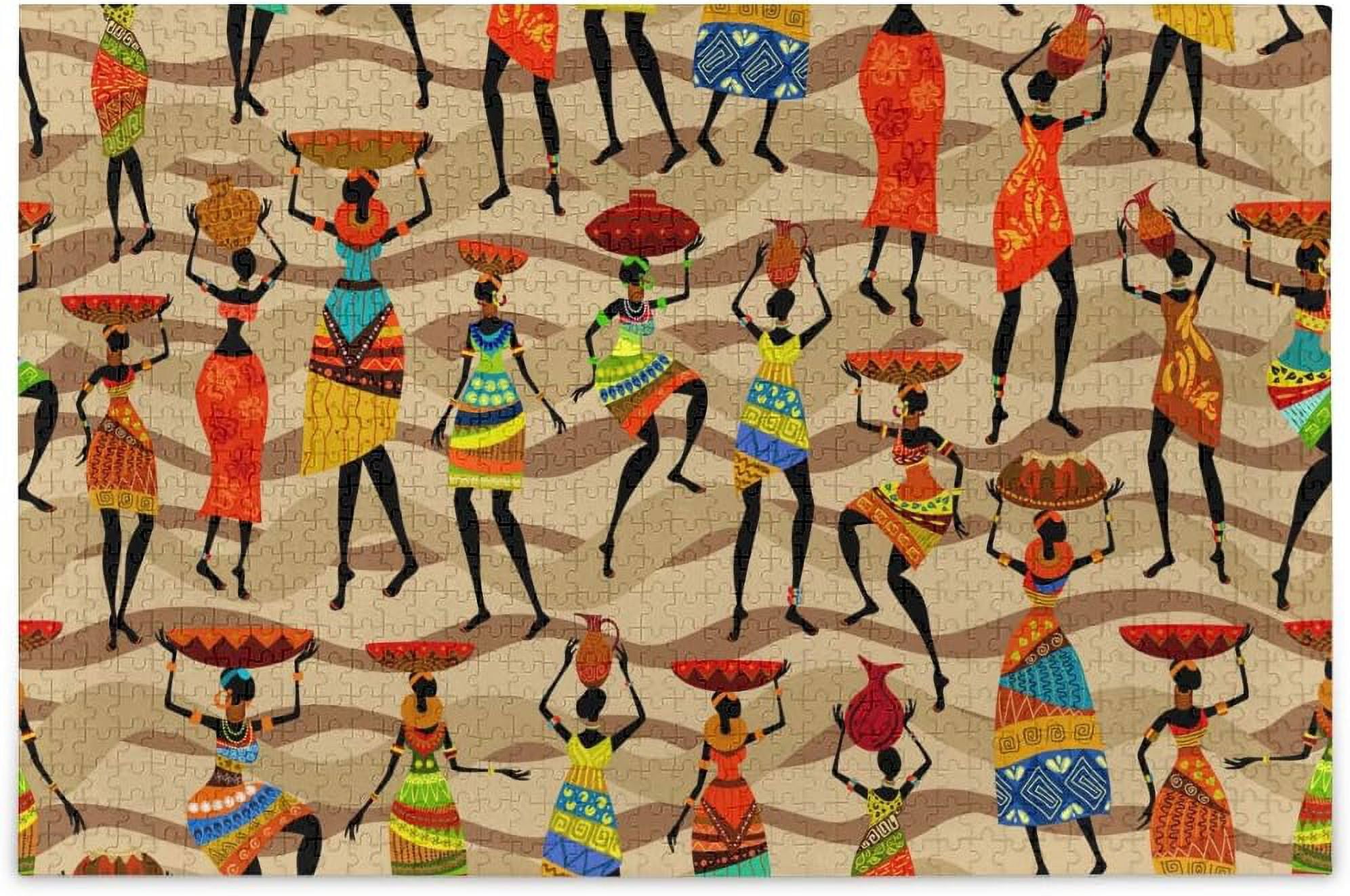 Jigsaw Puzzles for Adults 500 Pieces African Woman Die-Cut Puzzle ...