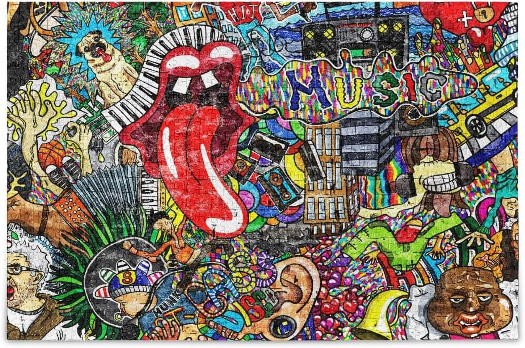 Jigsaw Puzzles for Adults 500 Pieces Colorful Graffiti Music Art ...
