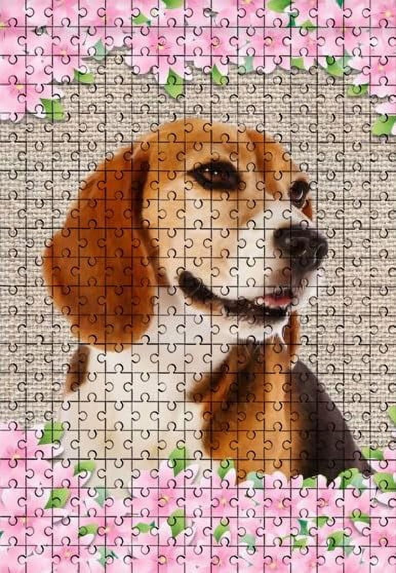 Jigsaw Puzzles for Adults 500 Pieces Spring Flowers Beagle II Wooden ...