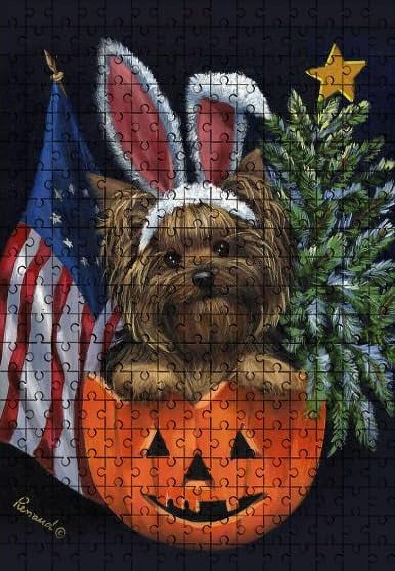 Jigsaw Puzzles for Adults 500 Pieces Yorkshire Terrier 4 Seasons Wooden ...