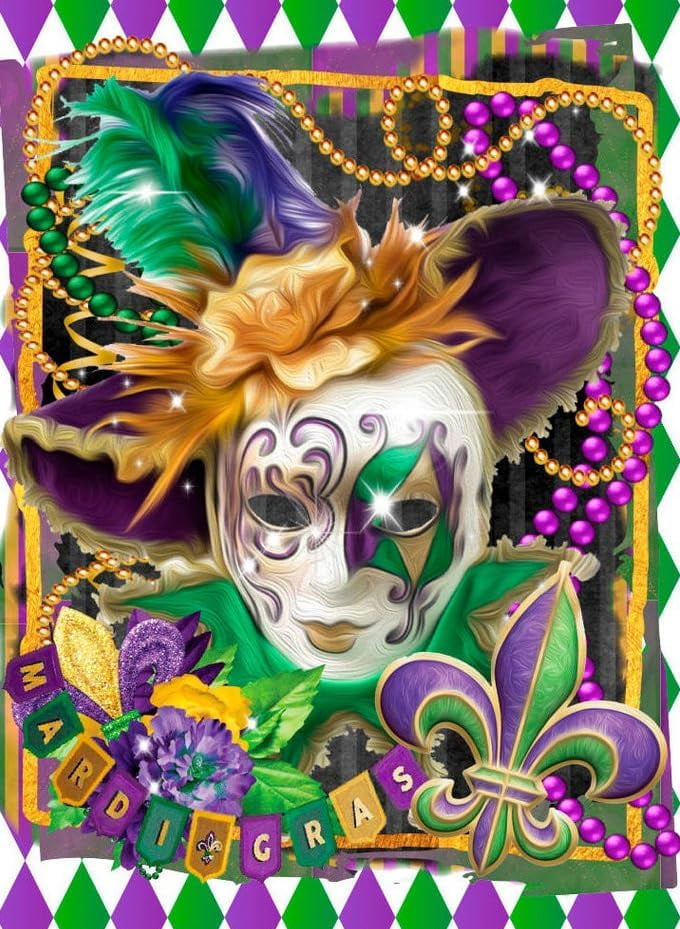Jigsaw Puzzles for Adults Mardi Gras Wreath 1000 Pieces Wooden Jigsaw ...