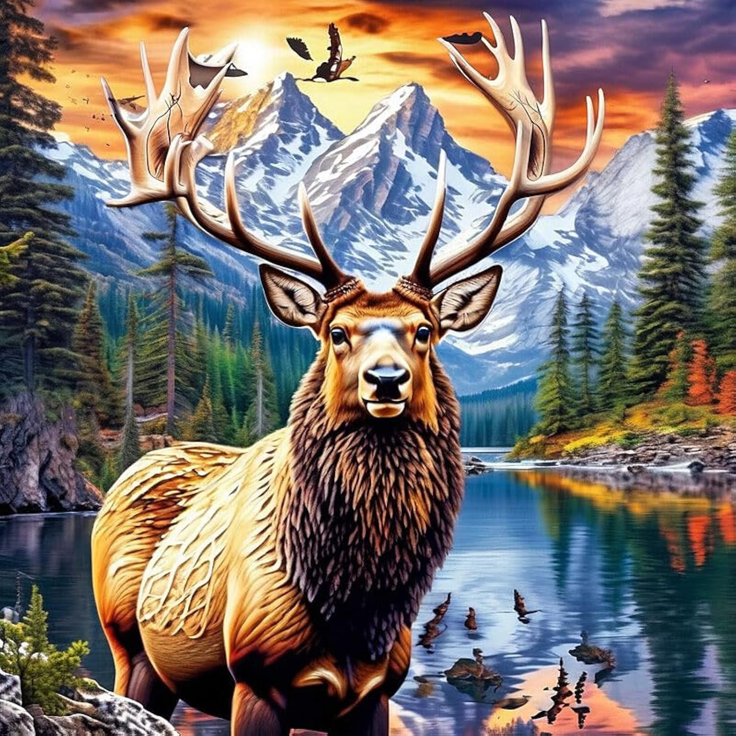 Jigsaw Puzzles500 Pieces for Adults Mountain Elk Animal for Teenagers ...