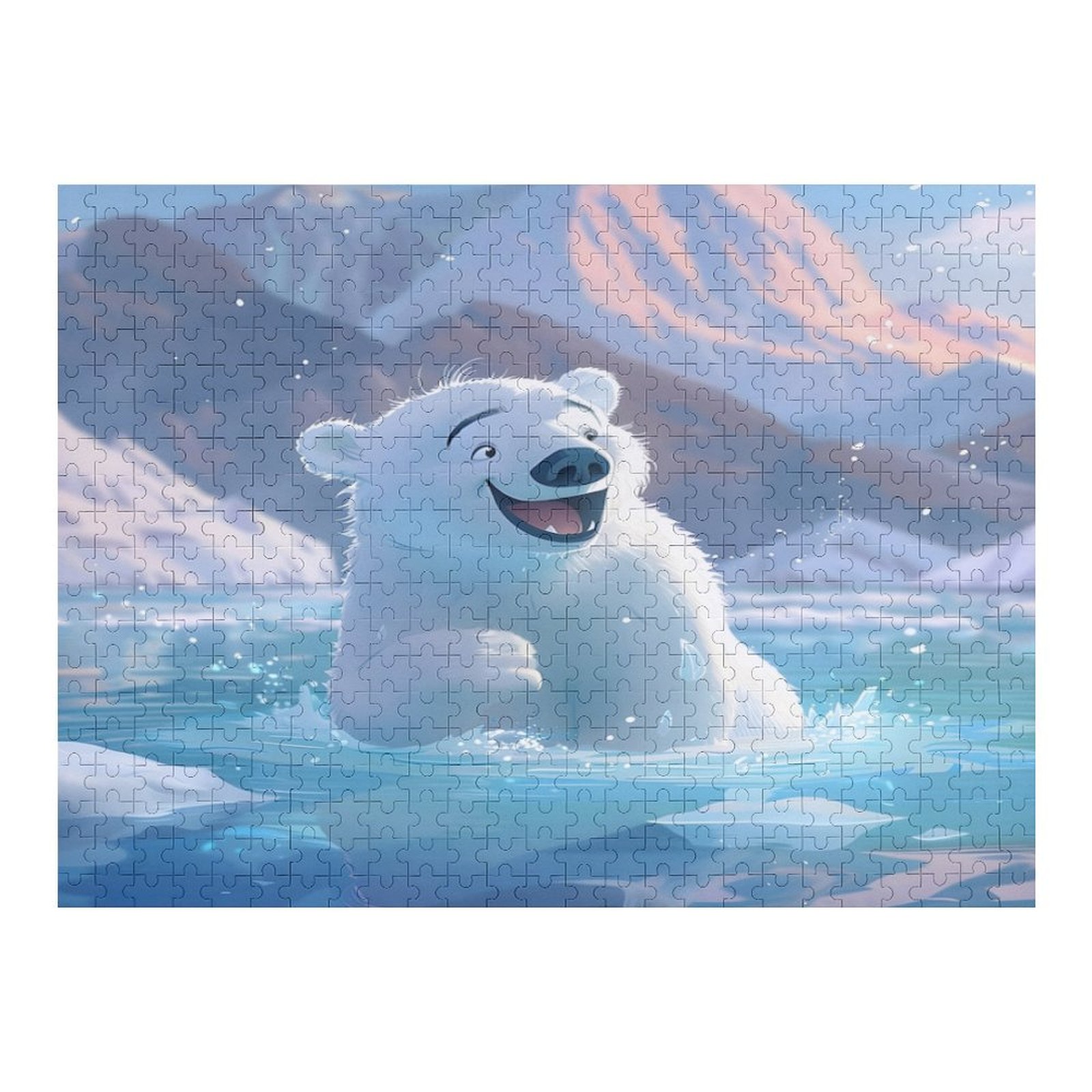 Jigsaw PuzzlesIllustration of A Polar Bear Swimming in Icy Waters with ...