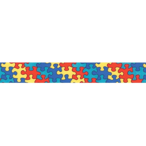 Autism Puzzle Pieces Border