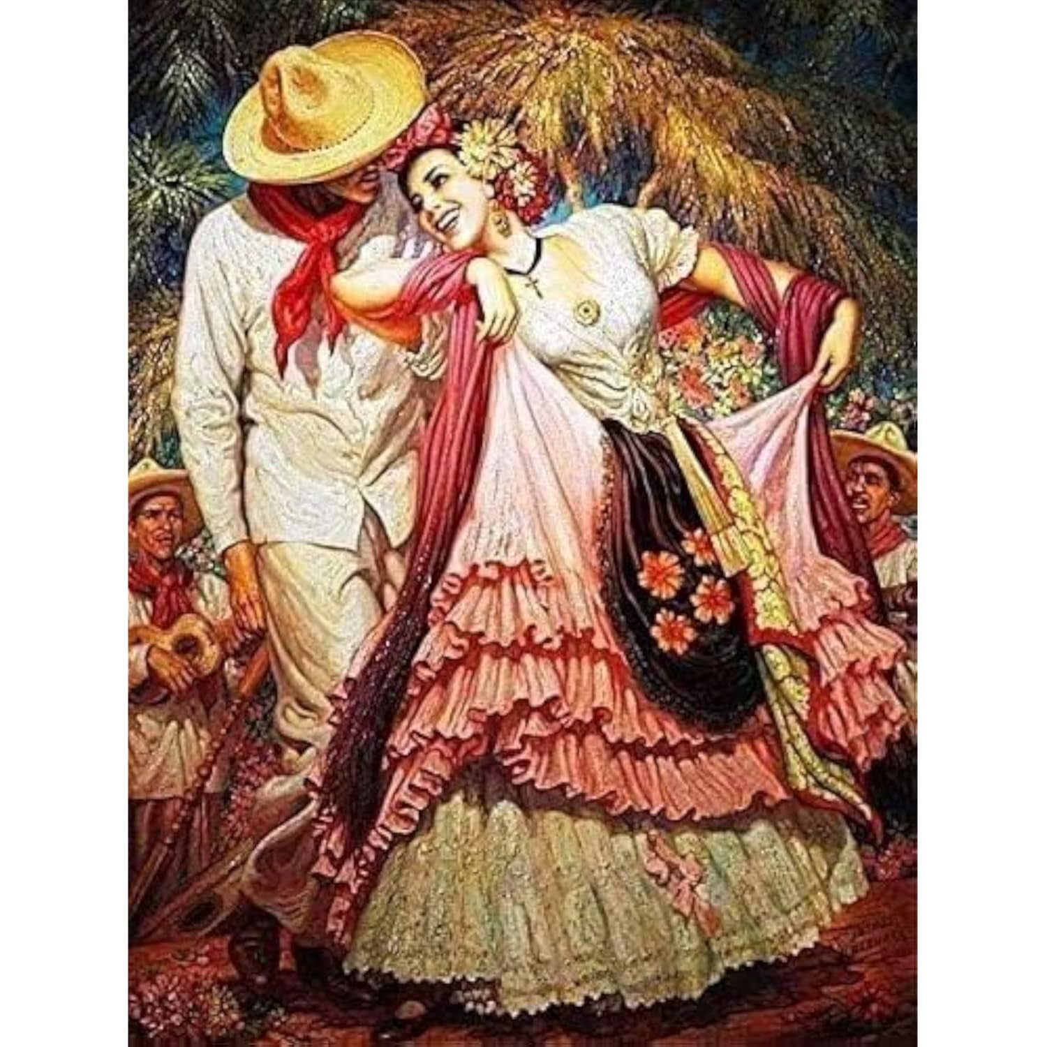 Jigsaw Wooden puzzle 1000 pieces for Adults -Mexican Art Dance to Music ...