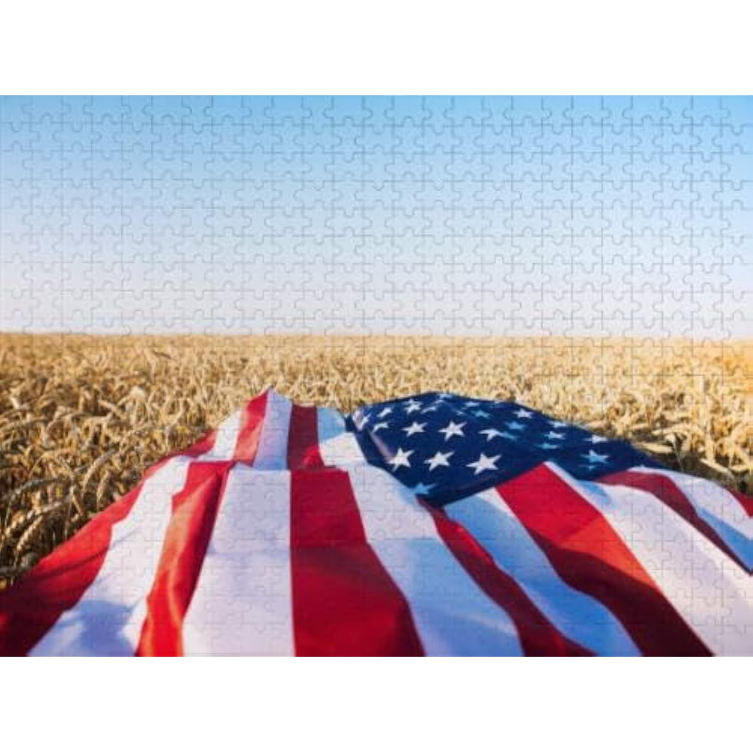 Jigsaw Wooden puzzle 1000 pieces American Flag The Wheat Field Freedom ...