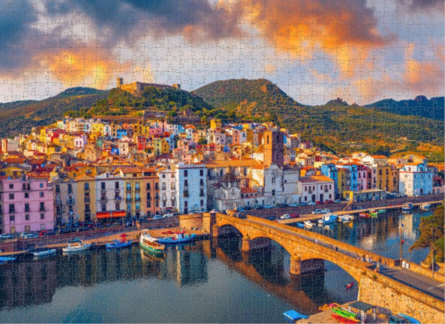Jigsaw Wooden puzzle 1000 pieces Beautiful View Town Sardinia Island ...