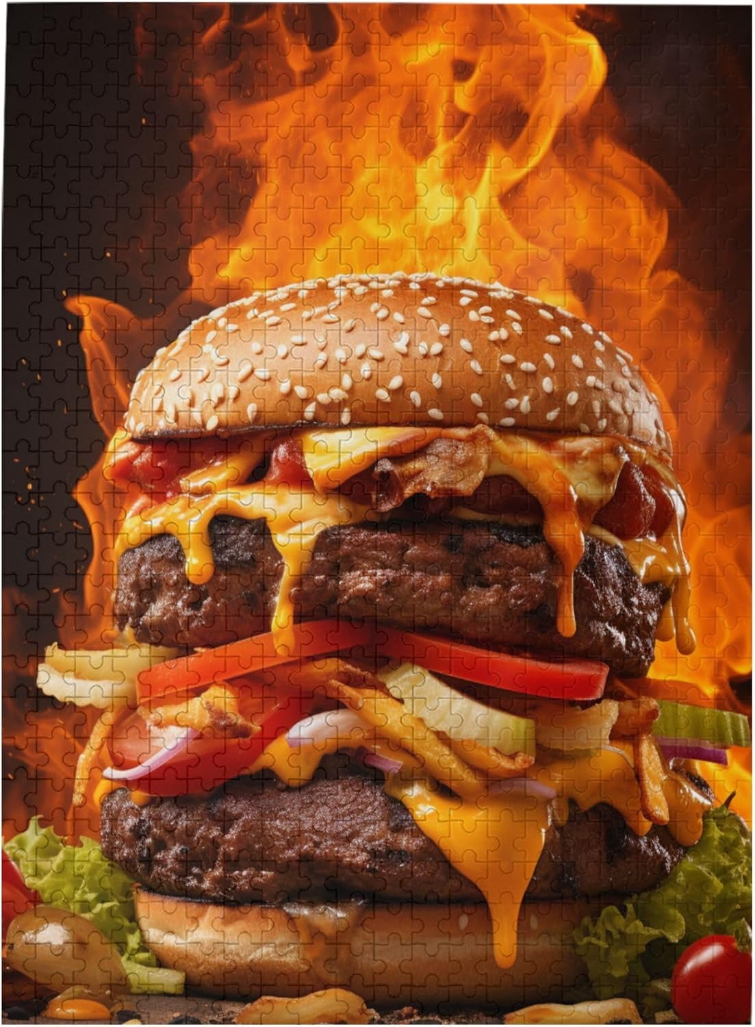 Jigsaw Wooden puzzle 1000 pieces Beef Hamburger Adult Wooden Jigsaw ...