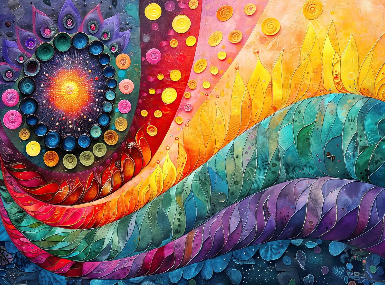 Jigsaw Wooden puzzle 1000 pieces Colorful Spiral Abstract Unique ...