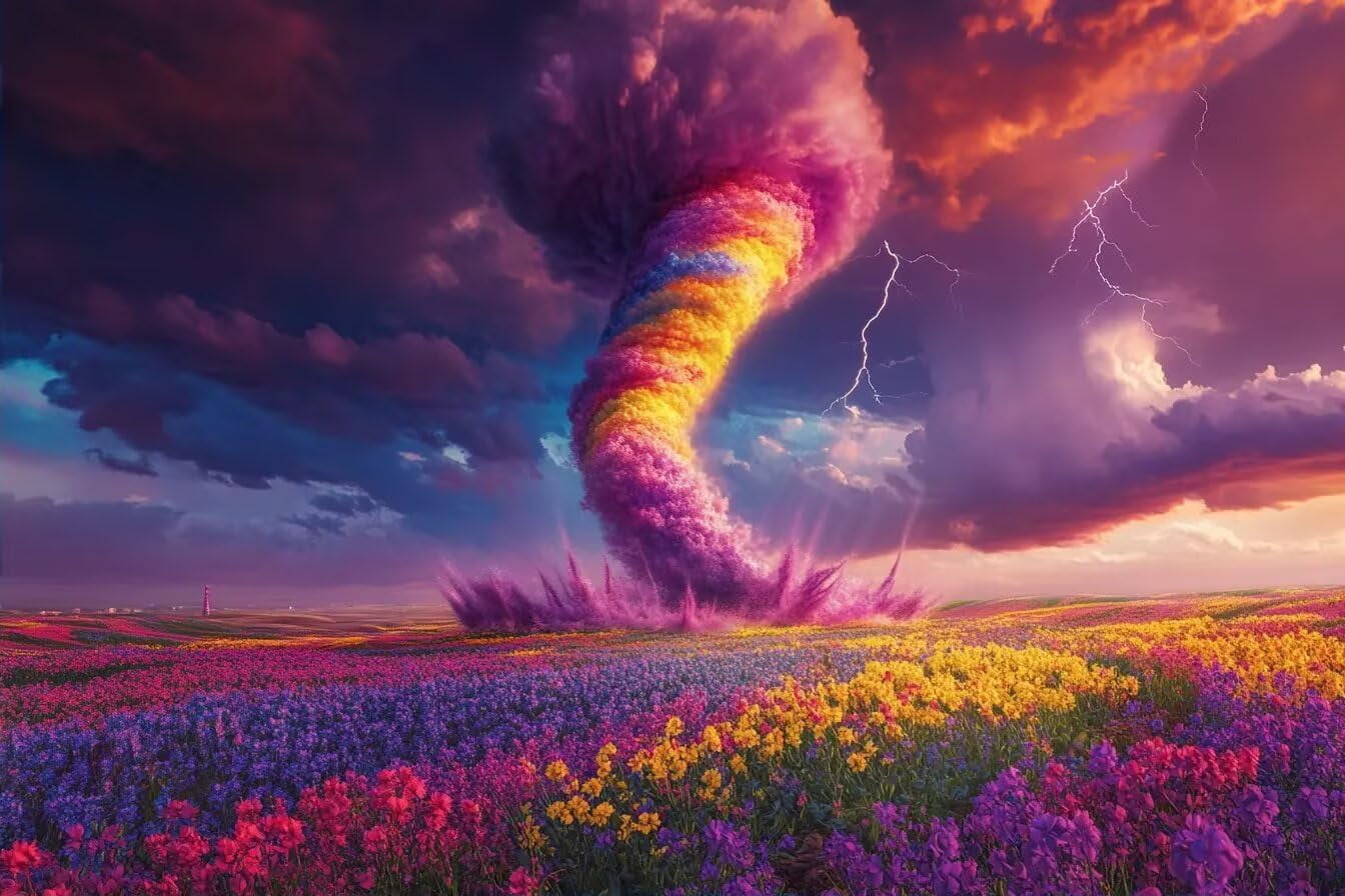 Jigsaw Wooden puzzle 1000 pieces Colorful Tornado Puzzle - Vivid Vortex ...