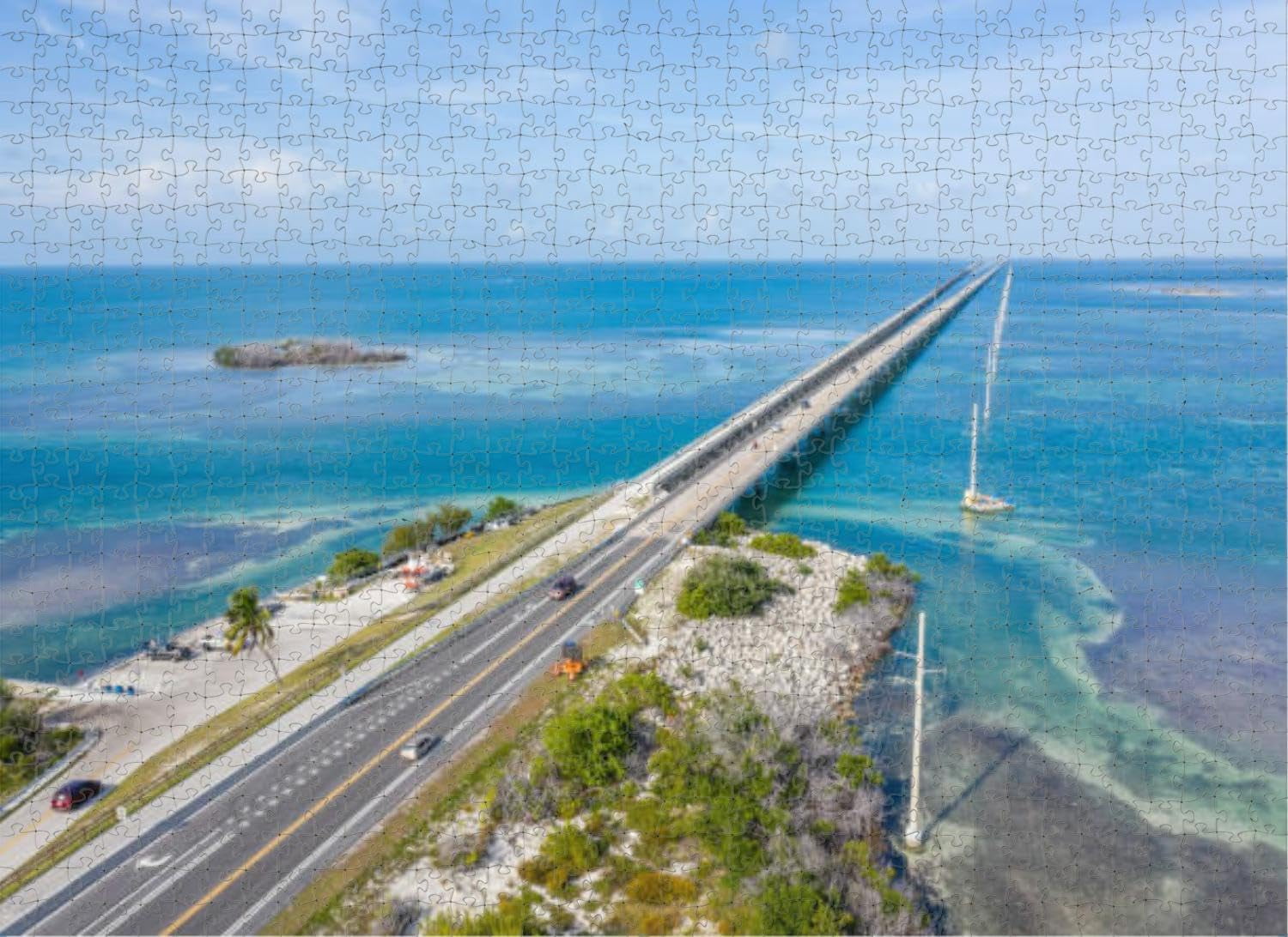 Jigsaw Wooden puzzle 1000 pieces Drone View The Florida Keys Puzzle for ...