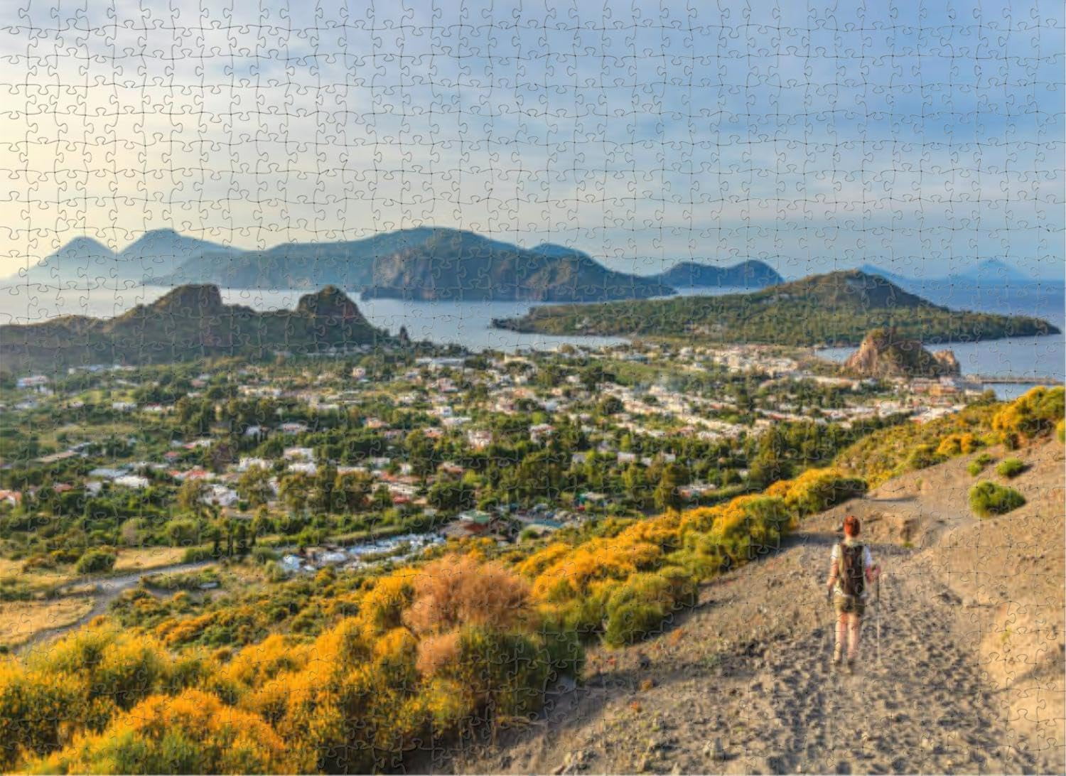 Jigsaw Wooden puzzle 1000 pieces Footpath Islands Sicily Italy Puzzle ...