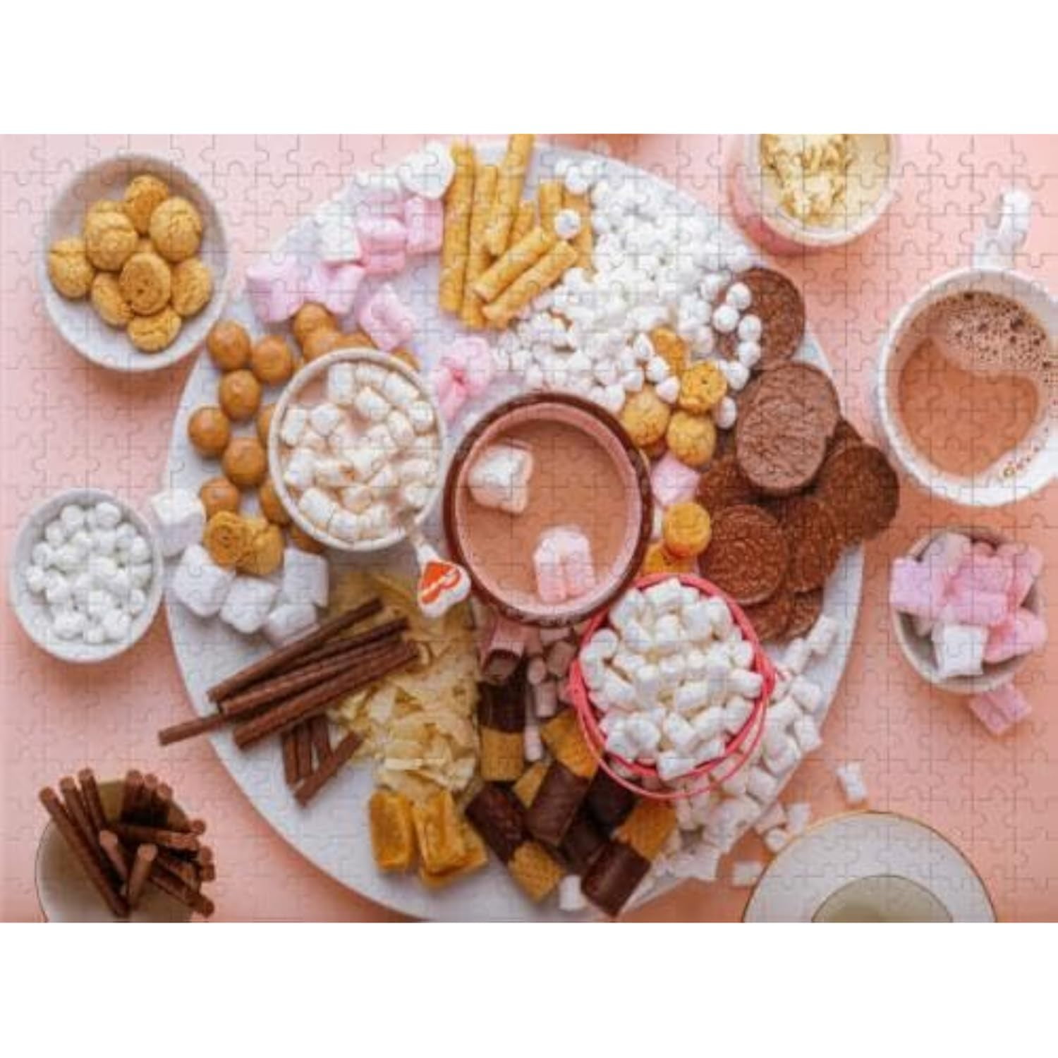 Jigsaw Wooden puzzle 1000 pieces Hot Chocolate Marshmallows Chocolates ...