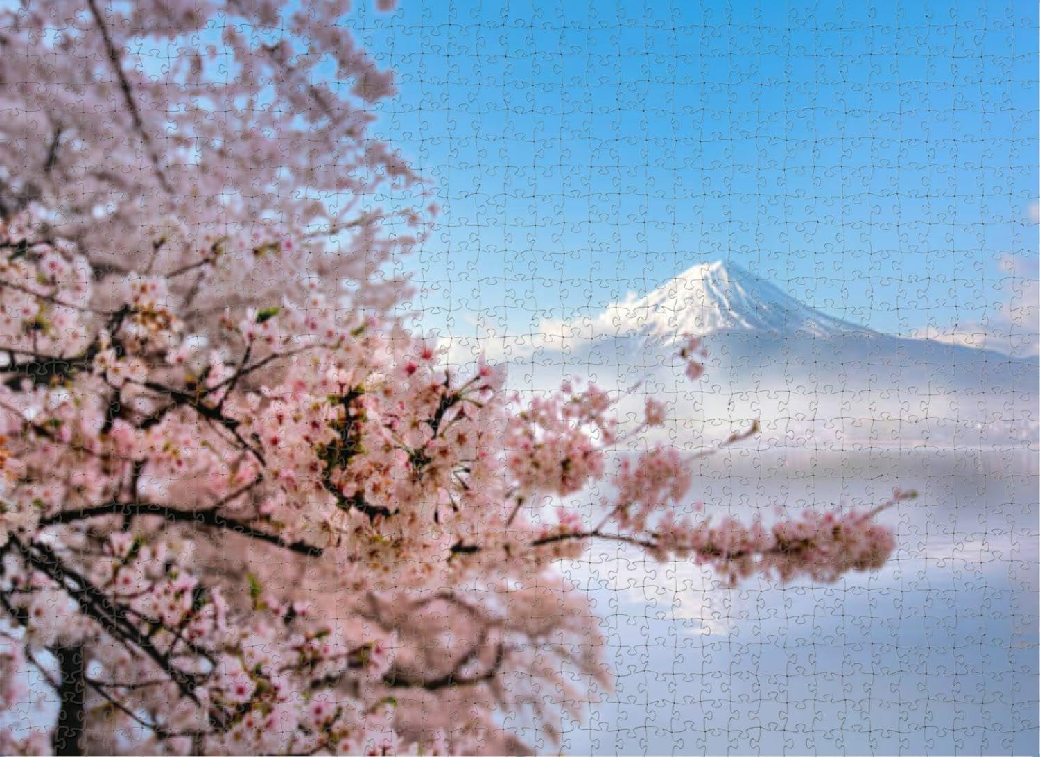 Jigsaw Wooden puzzle 1000 pieces Mount Fuji at Lake Kawaguchiko Cherry ...