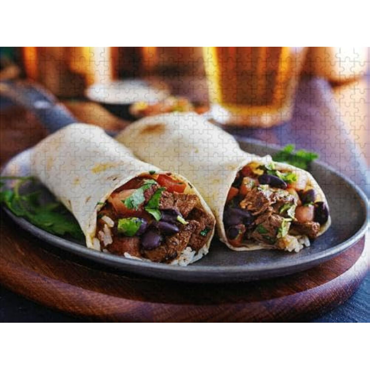 Jigsaw Wooden puzzle 1000 pieces Two Beef Steak Burritos Puzzle for ...