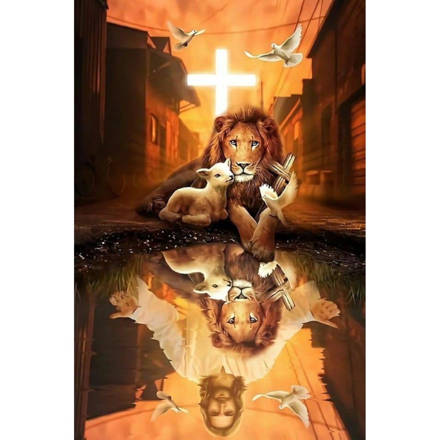 Jigsaw Wooden puzzle 1000 pieces Wooden Puzzle Adult Puzzle Lion Lamb ...