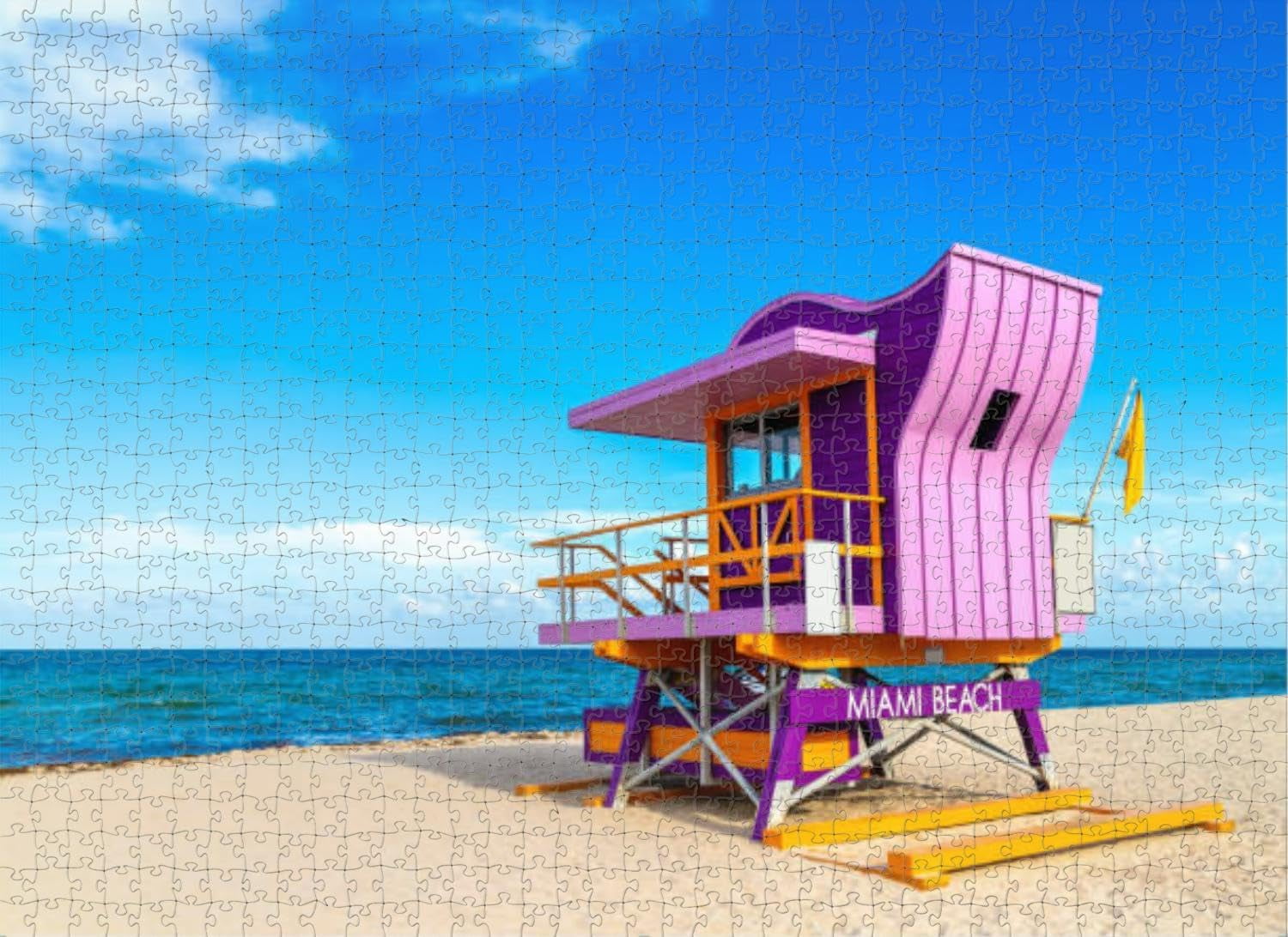 Jigsaw Wooden puzzle 300 pieces Adult Puzzle Lifeguard Tower Miami ...